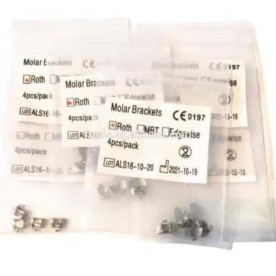 China 24 Years Class II Metal Dental Orthodontic Molar Roth Brackets with Hooks Instrument Classification for sale
