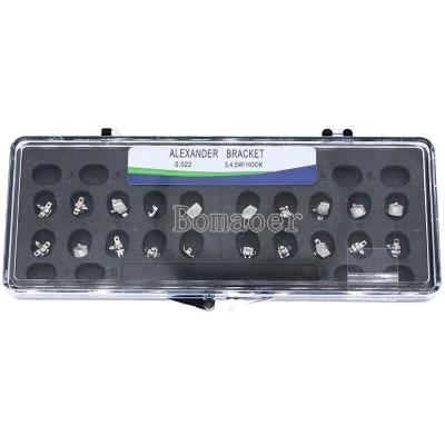 China 2023 Dental Orthodontic Alexander Bracket Brace 0.022/0.018 slot made from advanced metal for improved aesthetics for sale