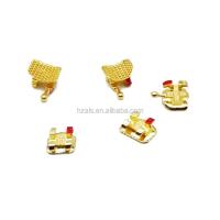 China Class II ALS Orthodontic Bracket Lingual Dental Golden Coated Brace Customized for sale