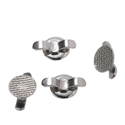 China Customized Orthodontic Materials Steel Round Button and Chain Lingual Buttons with Cleat Double Wing for sale