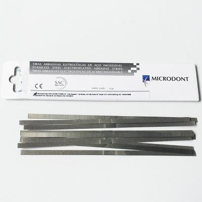 China Manual Power Source 12pcs Microdont Dental Restorative Abrasive Strips/Stainless Steel Diamond Strips Fine medium COARSE for sale