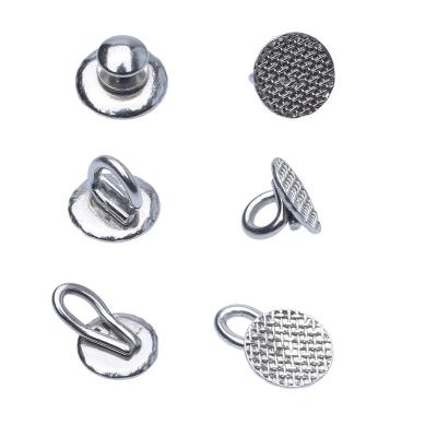 China Dental Orthodontic Lingual Accessories Traction Hook with Bondable Lingual Buttons and Round Mesh Base Button Metal Material for sale