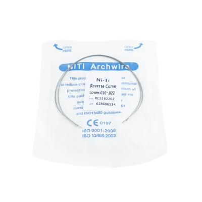 China NiTi Rectangular Wires for Orthodontic Treatment Reverse Curve Design and CCC Certification for sale