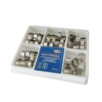 China Medical Grade SS Dental Metal Contoured Matrices Matrix with Clamp for Molars 16pcs Instrument Classification Class II for sale