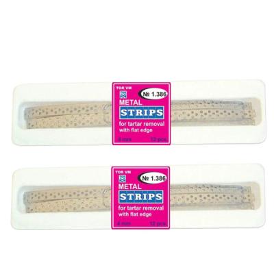 China Flat Edge 12pcs/pk Class II Manual TOR VM Perforated Prophylactic Metal Strips for Tartar Removal Power Source Manual for sale