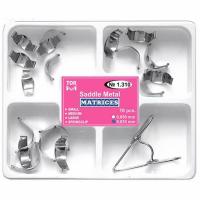 China 18pcs Dental Saddle Contoured Matrices Matrix Bands With Spring Clip MFDS Safety Standard Metal Material TOR VM TOP BM for sale