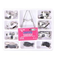 China 18pcs Dental Saddle Contoured Matrices Matrix Bands With Spring Clip MFDS Safety Standard Metal Material TOR VM TOP BM for sale