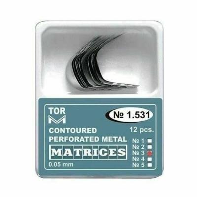China Dental Contoured Metal Perforated Matrices 1.531 12 pcs. Matrix Band for TOR VM/ TOP BM GB/T18830-2009 Safety Standard for sale