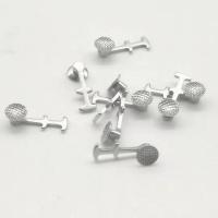 China MFDS Safety Standard 10pcs/pk Dental Stainless Steel Orthodontic Bondable Double Hooks Lingual Buttons with Long Arm for sale