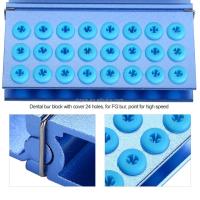 China Custom Orthodontic Accessory 24 Holes Dental Burs Holder With Silicone Block for sale