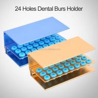China Custom Orthodontic Accessory 24 Holes Dental Burs Holder With Silicone Block for sale