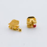 China Gold Plated Orthodontic Bracket Roth/MBT/Edgewise 0.022/0.018 Slot With/Without Hook Laser Mark/No Laser Mark for sale