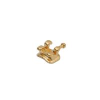 China Gold Plated Orthodontic Bracket Roth/MBT/Edgewise 0.022/0.018 Slot With/Without Hook Laser Mark/No Laser Mark for sale