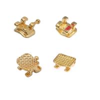 China Gold Plated Orthodontic Bracket Roth/MBT/Edgewise 0.022/0.018 Slot With/Without Hook Laser Mark/No Laser Mark for sale