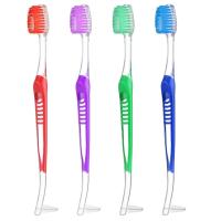 China Dual Head Orthodontic Toothbrush Blue Green Red Pink Purple Black Braces Gum Care Toothbrush for sale