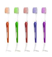 China Dual Head Orthodontic Toothbrush Blue Green Red Pink Purple Black Braces Gum Care Toothbrush for sale