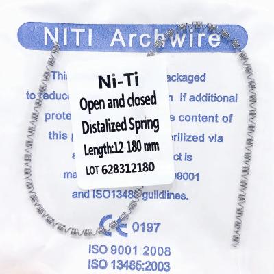 China Niti Distalizing Spring Orthodontic Dental Archwire 0.010 0.012 Inch 180mm Nickel Titanium Molar Distalization Spring for sale