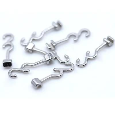 China Long Curved Crimpable Hook Left Right 10 pcs/pk 7mm Common 4.5mm 5.3mm for sale