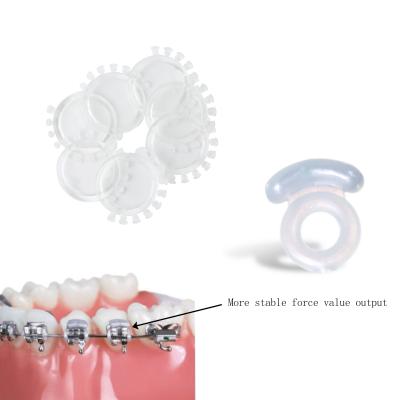 China Clear Grey Ligature Tie with Anti-Slip Guard for Secure Archwire Stabilization Using Latex-Free Elastomers for sale