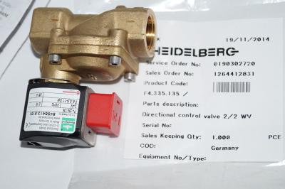 China Directional Control Valve 2 / 2 Wv F4.335.135  Valve For CD 102 Machine for sale