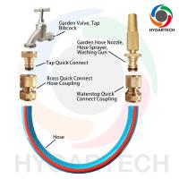 China 1/2'' - 5/8'' Brass Quick Click Hose Coupling Tap Connector And Nozzle Set for sale