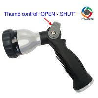 China Metal 8 Modes Hose Multi Purpose Spray Nozzle W/ Thumb Control for sale