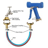 China Industrial Rubber Hose Brass Blue Water Gun With 1/2