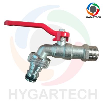 China Italy Brass Ball Bibcock Garden Tap W/ Quick Click Connector for sale