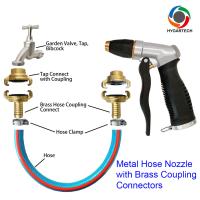 China Metal Hose Nozzle Washing Gun With Front Trigger Control for sale