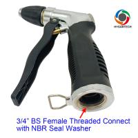 China Metal Hose Nozzle Washing Gun With Front Trigger Control for sale