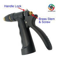 China Metal Garden Hose Nozzle Black Gun With Rear Trigger Control for sale