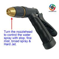 China Metal Garden Hose Nozzle Black Gun With Rear Trigger Control for sale