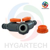 China Plastic Garden Two-Way Manifold Ball Valve  Distributor Tap With Female Thread X Two Click Quick Connect for sale