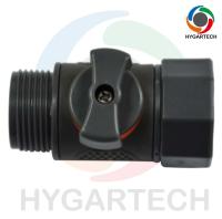 China Plastic Garden Ball Valve BSP Male X Female Threaded End 3/4'' Connector  For Gardening And Car Washing Use for sale