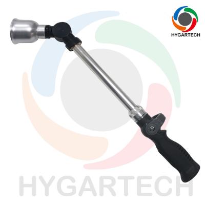 China Thumb Control Metal Extended Soft-rain Sprayer With 20cm Metal Extended Tube With Adjustable Angle To Control Spray Direction for sale