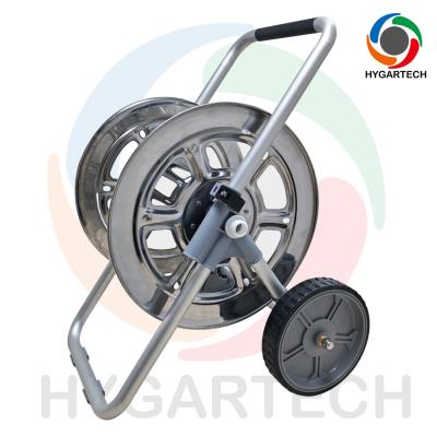 China Male Thread Connection Trolley Hose Reel Cart with Hose and Nozzle Featuring 8 Solid Wheels Designed for Long Term Operation for sale