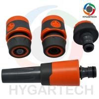 China Set of Plastic Adjustable Water Spray Nozzle with Hose Connects and Tap Adaptor for Car Washing Horticulture Irrigation and Gardening for sale