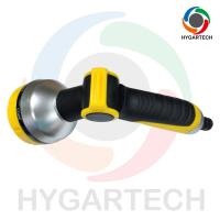 China Multifunctional Thumb Control Spray Nozzle With Hose Connector For Gardening Irrigation And Car Washing for sale
