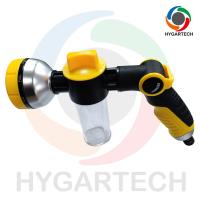 China Multifunctional Thumb Control Soap Bubble Spray Nozzle with Hose Connector for Gardening Irrigation and Car Washing for sale