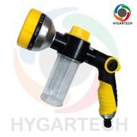 China Multifunctional Thumb Control Soap Bubble Spray Nozzle with Hose Connector for Gardening Irrigation and Car Washing for sale