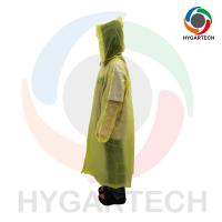 China PEVA Portable One Size Fits All Reusable Yellow Pocket Raincoat for sale