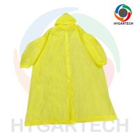 China PEVA Portable One Size Fits All Reusable Yellow Pocket Raincoat for sale