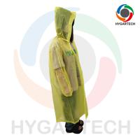 China PEVA Portable One Size Fits All Reusable Yellow Pocket Raincoat for sale