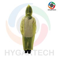 China PEVA Portable One Size Fits All Reusable Yellow Pocket Raincoat for sale