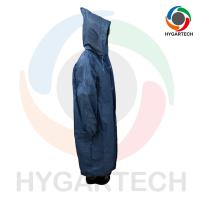 China PEVA Portable Blue Reusable Pocket Raincoat One Size Fits All for sale