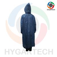 China PEVA Portable Blue Reusable Pocket Raincoat One Size Fits All for sale