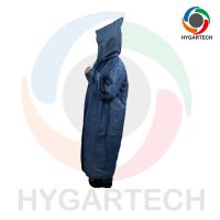 China PEVA Portable Blue Reusable Pocket Raincoat One Size Fits All for sale