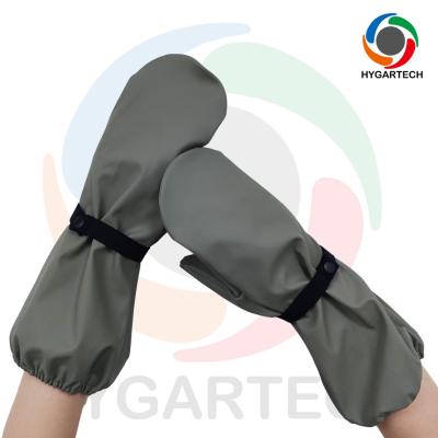 China Light Green Warm And Unisex PU & Polyester Waterproof Windproof Skiing Gloves for sale