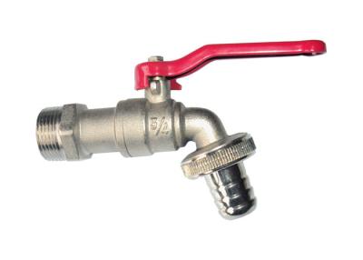 China Nickel Plated Garden Tap Forging Brass Ball Bibcock Construction for sale