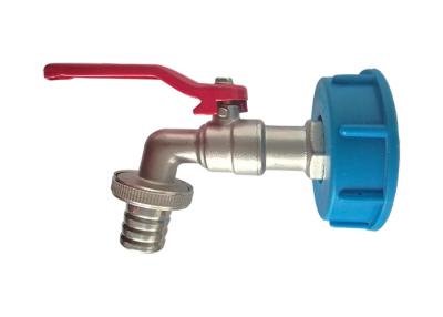 China Outdoor Brass Ball Tap with Plastic IBC Blue Adaptor for sale